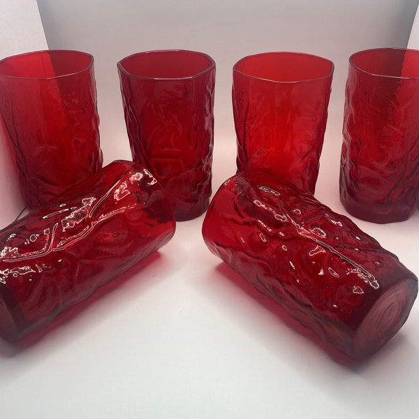 Morgantown Ruby Water Glasses - Etsy