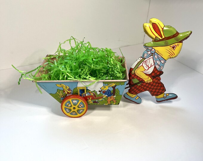 Antique Chein Easter "rabbit Roost", 1930's Tin Toy, Lithograph, Rabbit ...