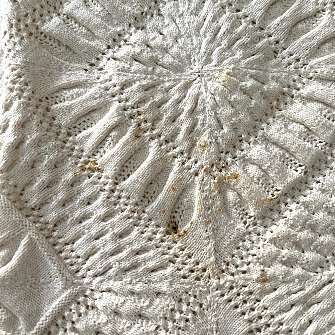 Antique Crochet Bedspread, Cover, Counterpane, Ivory, 78" X 76 ...