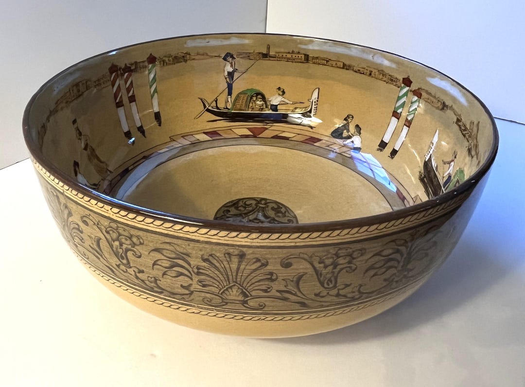 Royal Doulton Footed Serving Bowl, Canal Series Ware, Gondoliers D3039 ...