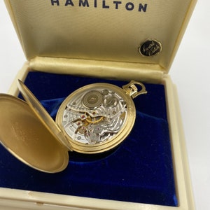 14K Solid Gold Hamilton Pocket Watch 21 Jewels Grade 921 - Etsy