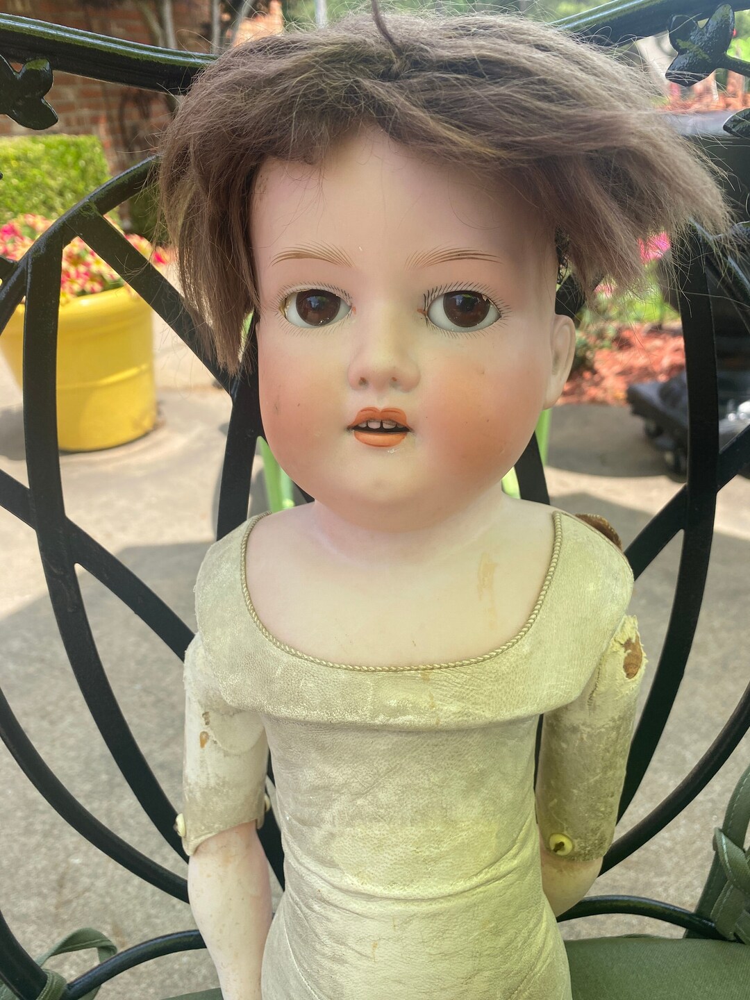Antique REPAIR 24 AM Doll, 370. 8, Clothing ,germany, Kid Leather Body ...