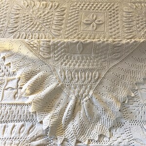 Antique Crochet Bedspread, Cover, Counterpane, Ivory, 78" X 76 ...