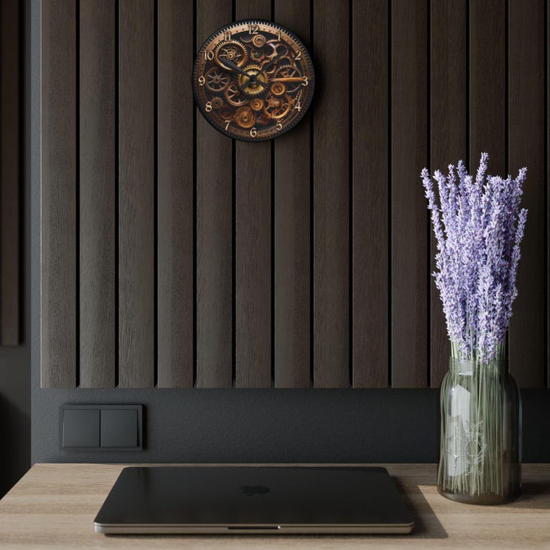 Steampunk Gear Wall Clock: Acrylic Clockwork Decor - Etsy