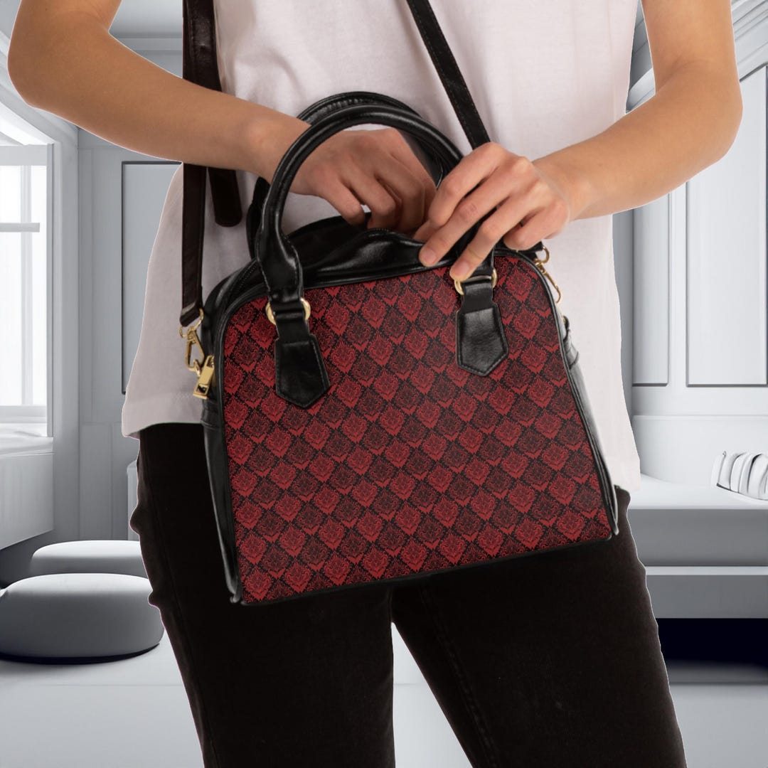 Handbag, Gothic Damask, Red and Black Lace Purse, Gift for Her, Emo ...