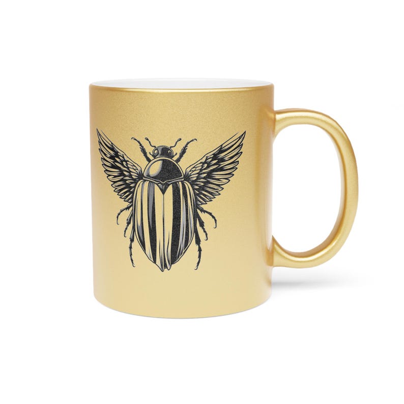 Winged Scarab Beetle Metallic Coffee Mug: Insect Lover Gift - Etsy