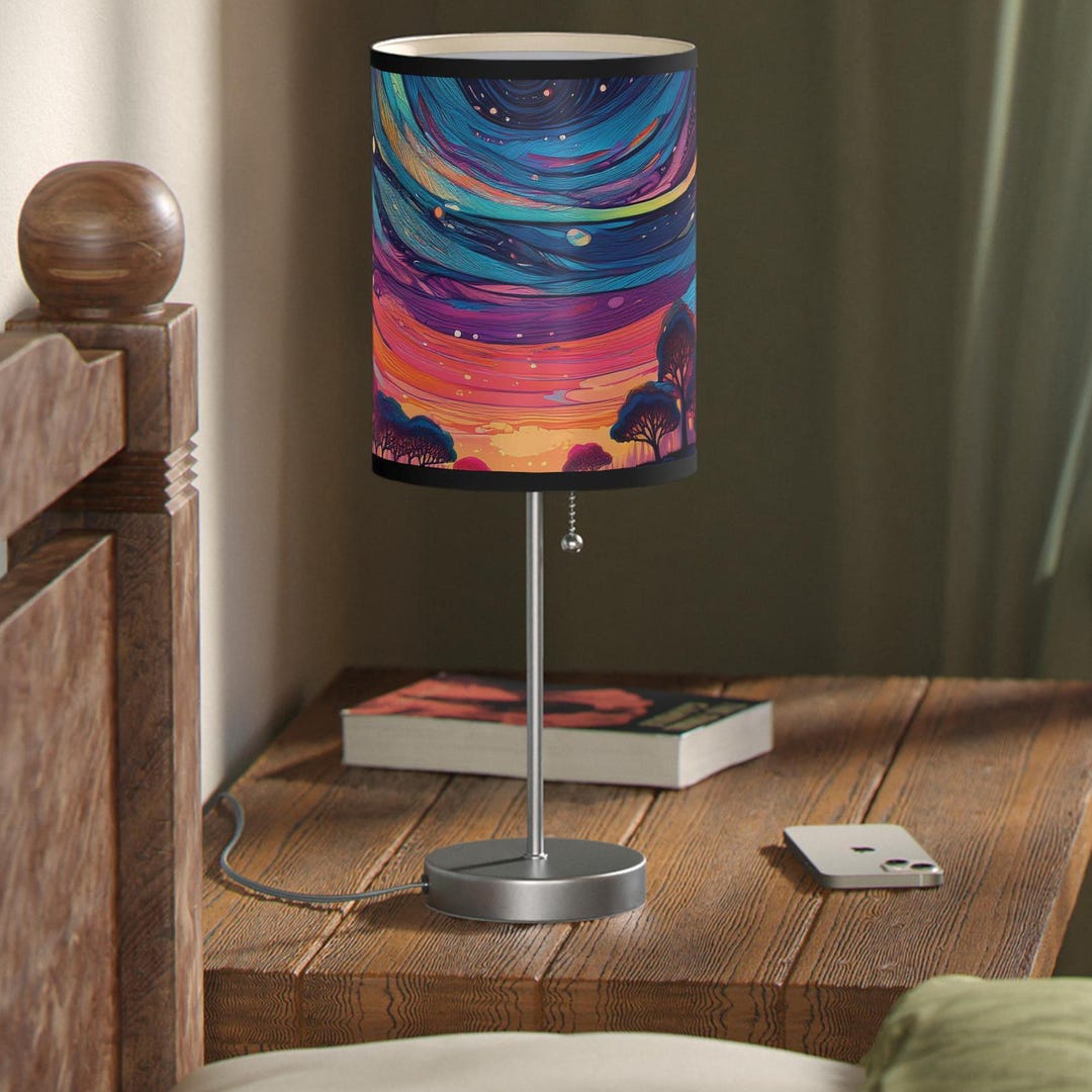 Night Sky Abstract Lamp, Colorful Art Light, Skyscape Bedside ...