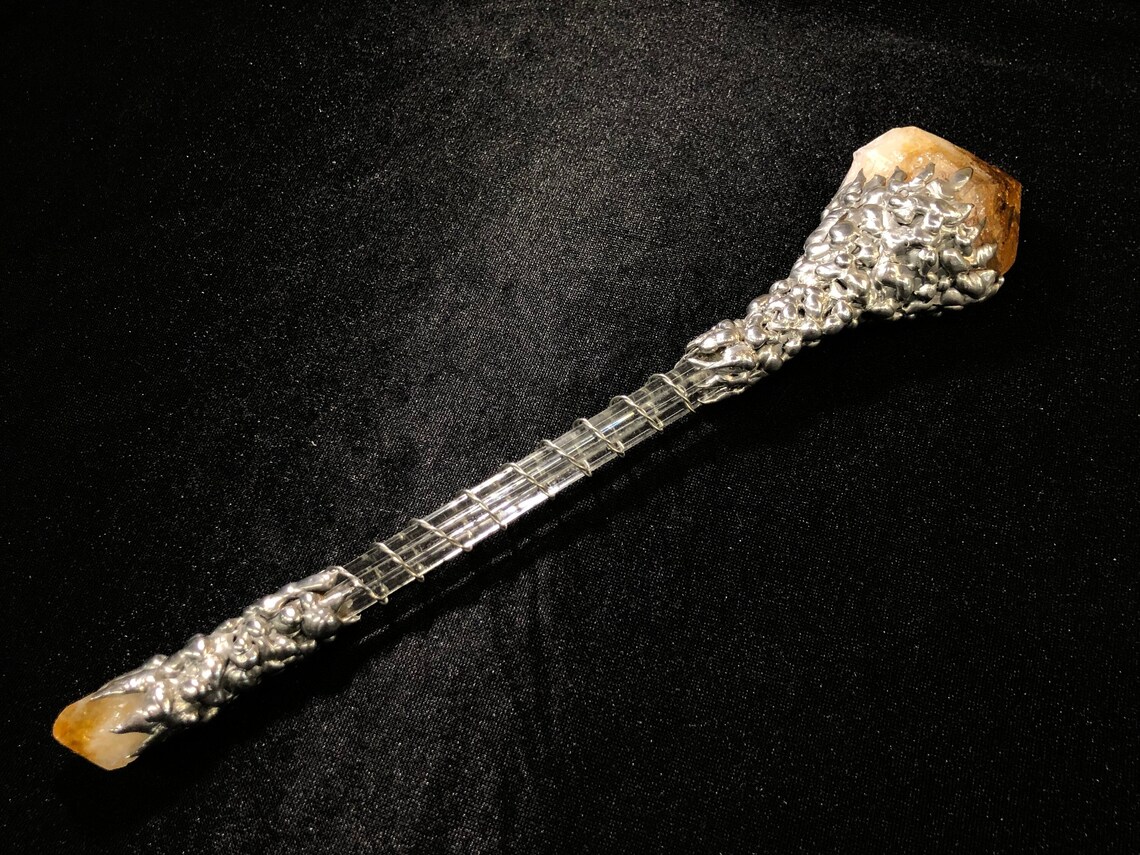 Citrine Crystal Wand, Pagan Quartz, Glass Art, Reiki Healing ...