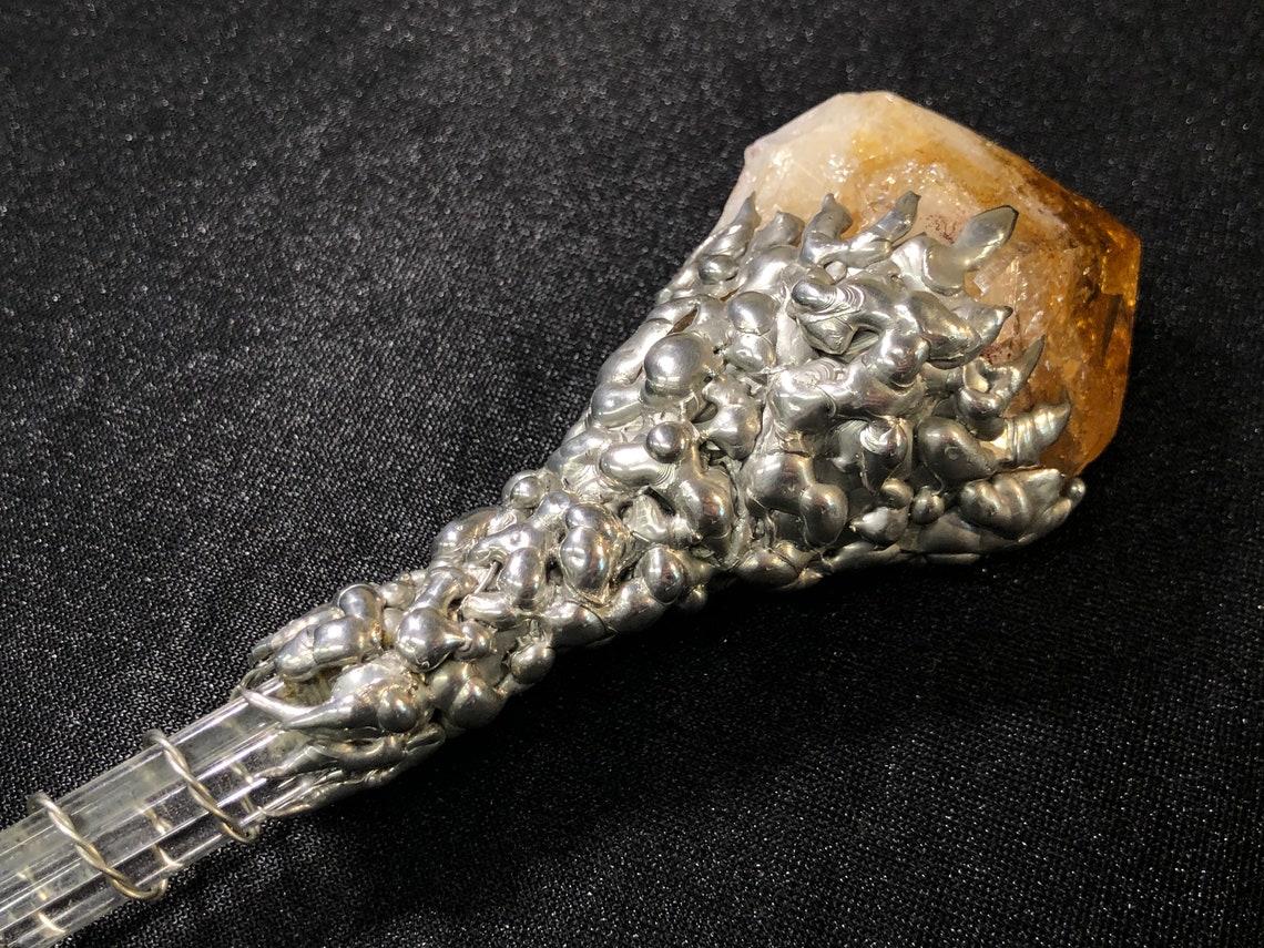 Citrine Crystal Wand, Pagan Quartz, Glass Art, Reiki Healing ...