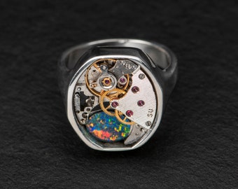 Spinning, Kinetic Mechanical Ring, Tourbillion Movement, Sterling ...