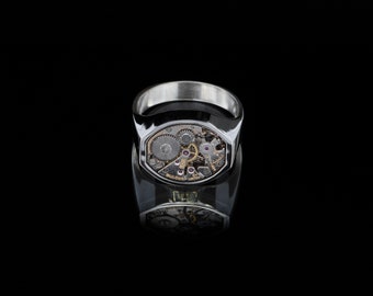 Spinning, Kinetic Mechanical Ring, Tourbillion Movement, Sterling ...