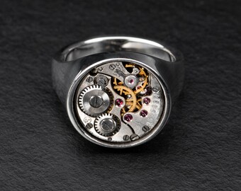 Spinning, Kinetic Mechanical Ring, Tourbillion Movement, Sterling ...