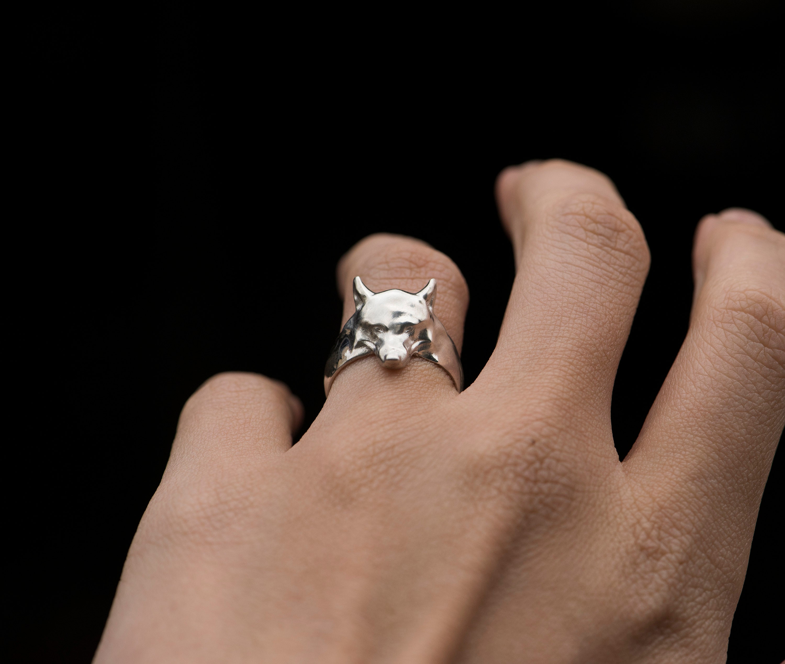 Wolf Ring LONE WOLF Sculpted Silver Wolf Ring Pack Wolf - Etsy