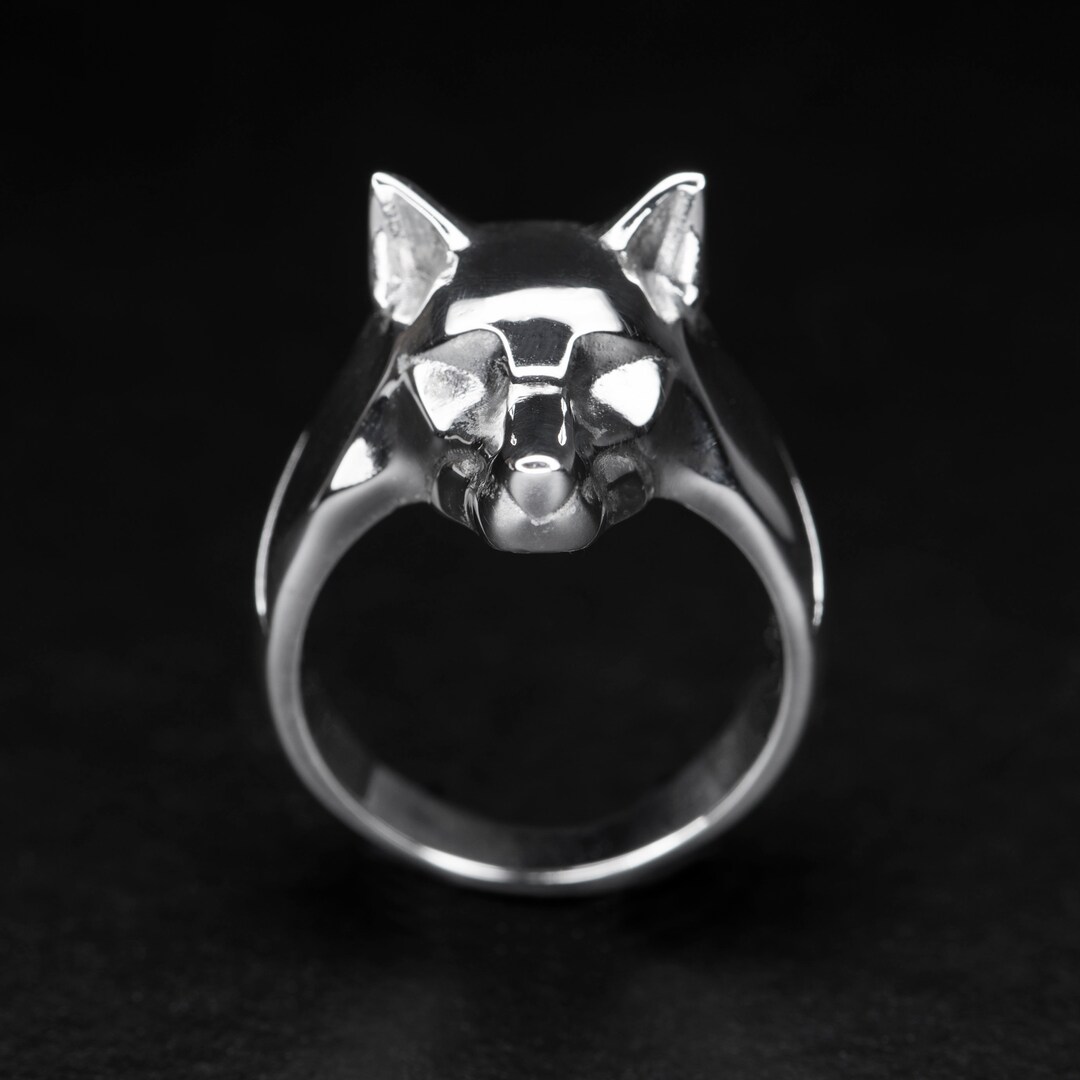 Wolf Ring LONE WOLF Sculpted Silver Wolf Ring, Pack Wolf Ring, Sterling ...