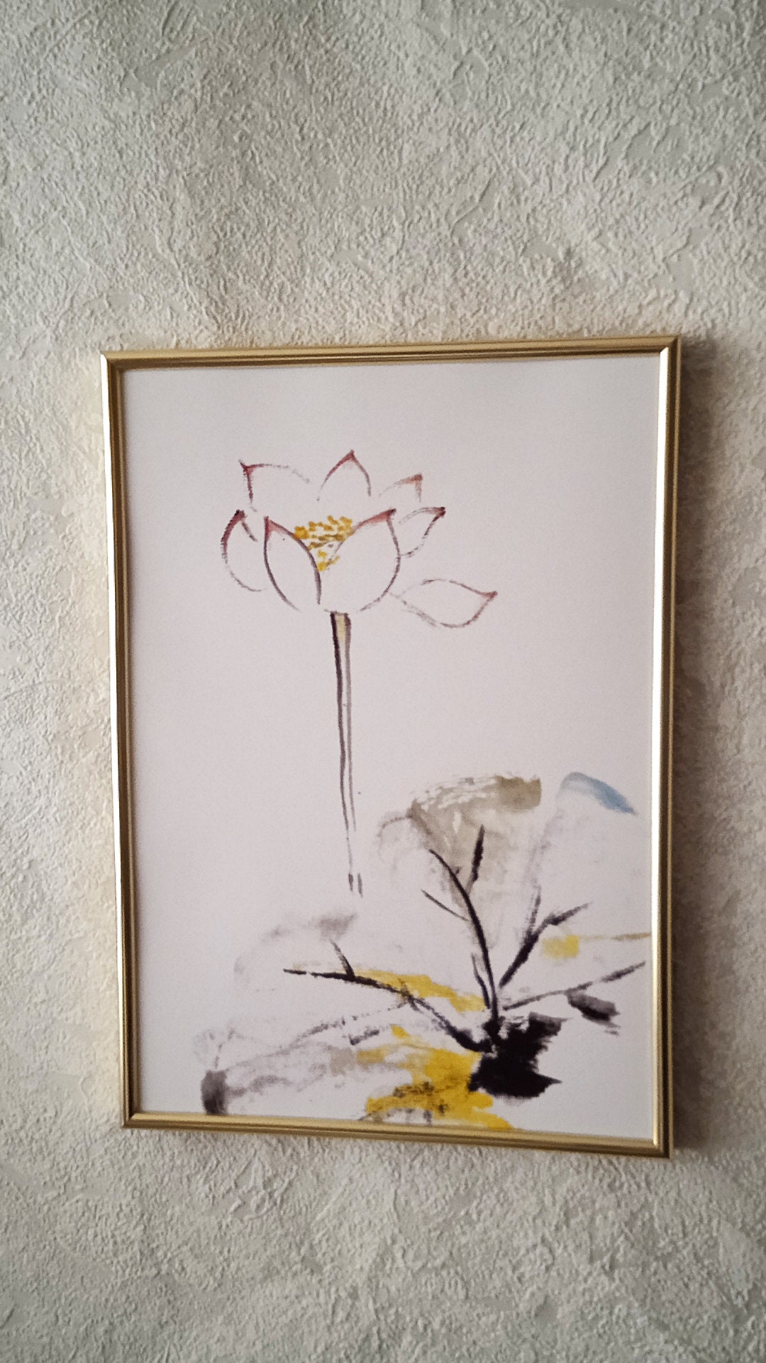 Lotus Flower Ink Painting Print A4 Poster - Etsy