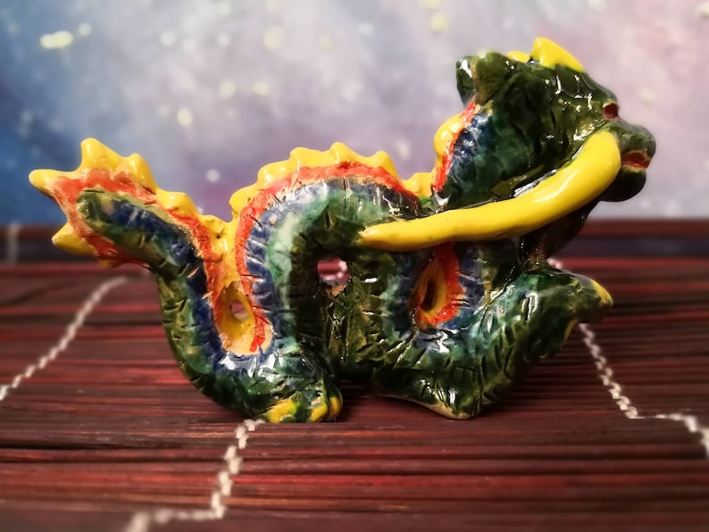 Dragon Figurine, Glazed Ceramic - Etsy