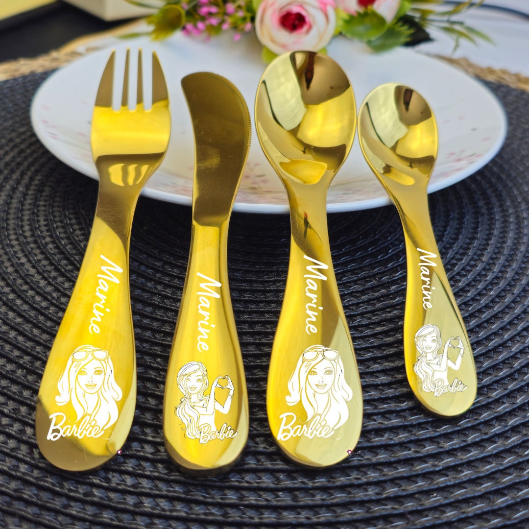 Custom Cutlery Set of 4 ~ Gold Colored Flatware for Children Age 3 ...