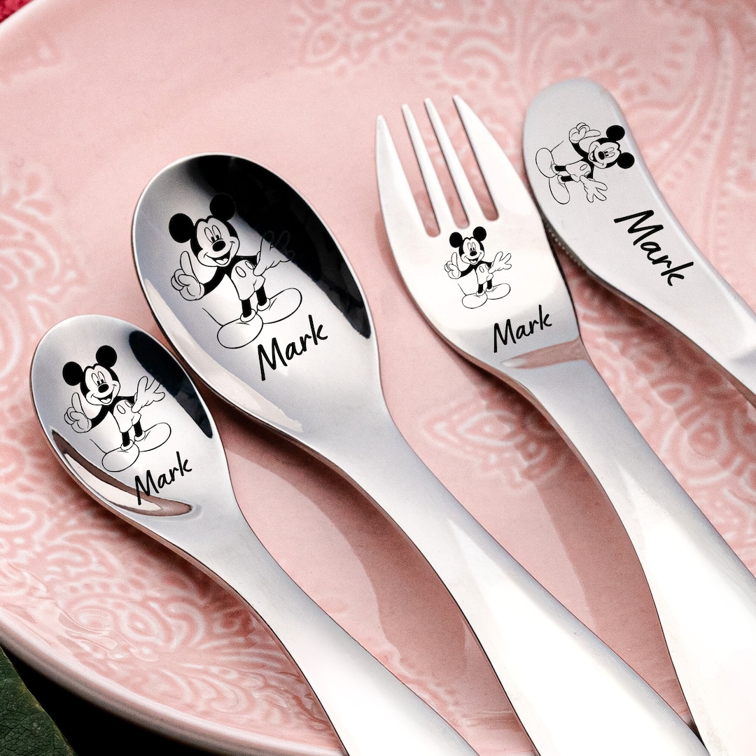Cartoon Characters Cutlery Set, Kids Cutlery, Set of 4 Utensils ...