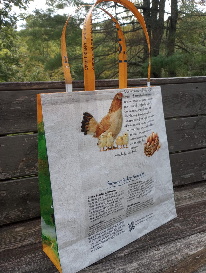Upcycled Chicken Feedbag Tote: Reusable Grocery, Beach, Market, or Gift ...