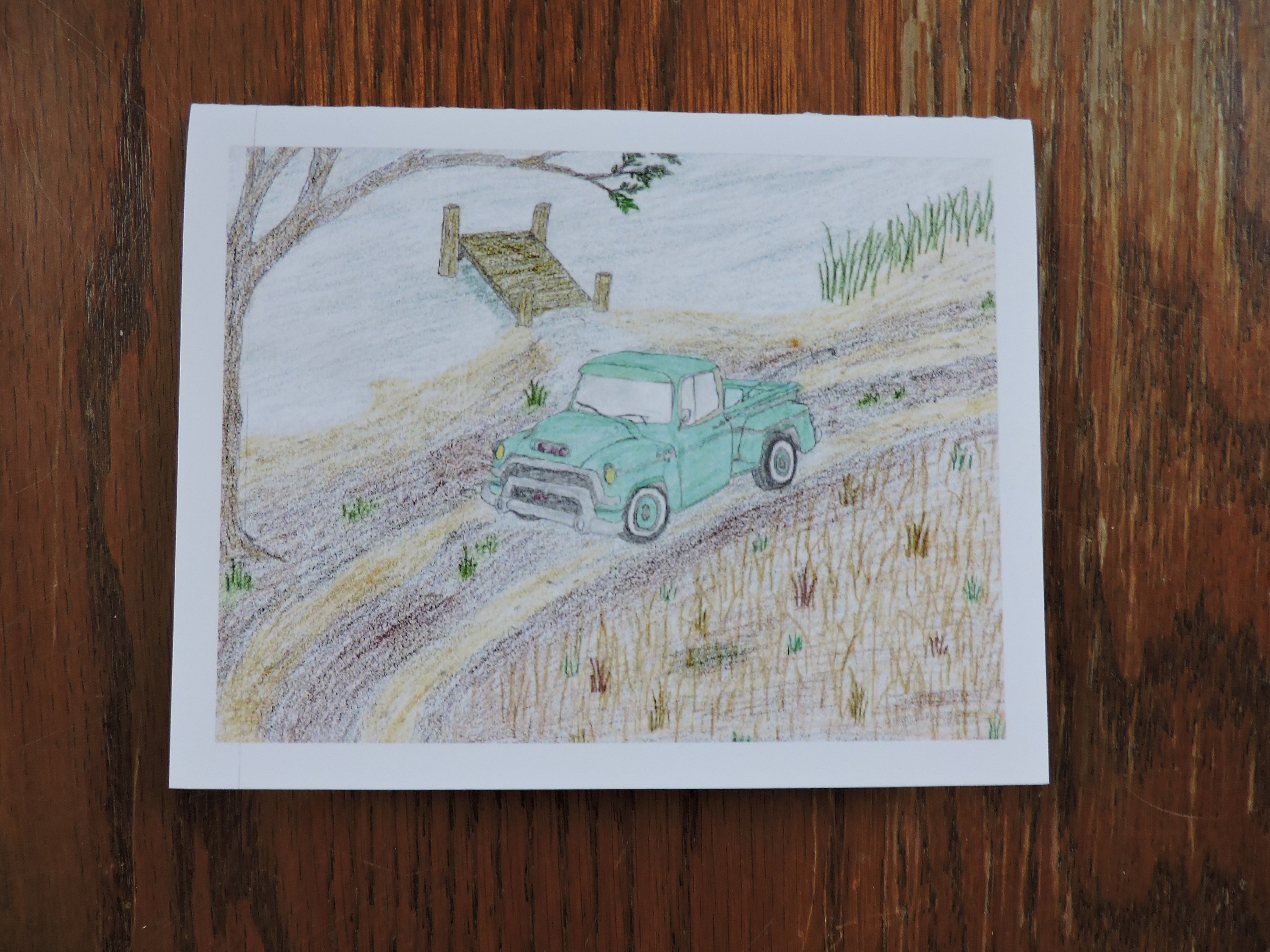 Vintage Farm Trucks and Tractors Greeting Cards, 4 Printed Colored ...