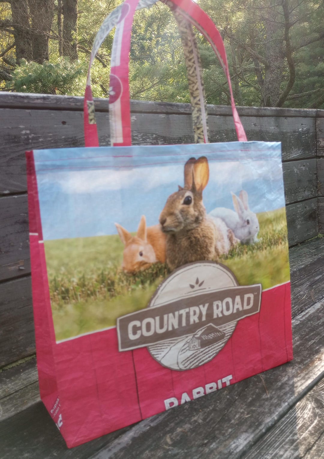 Upcycled Rabbit Feedbag Tote: Reusable Grocery, Beach, Market, or Gift ...