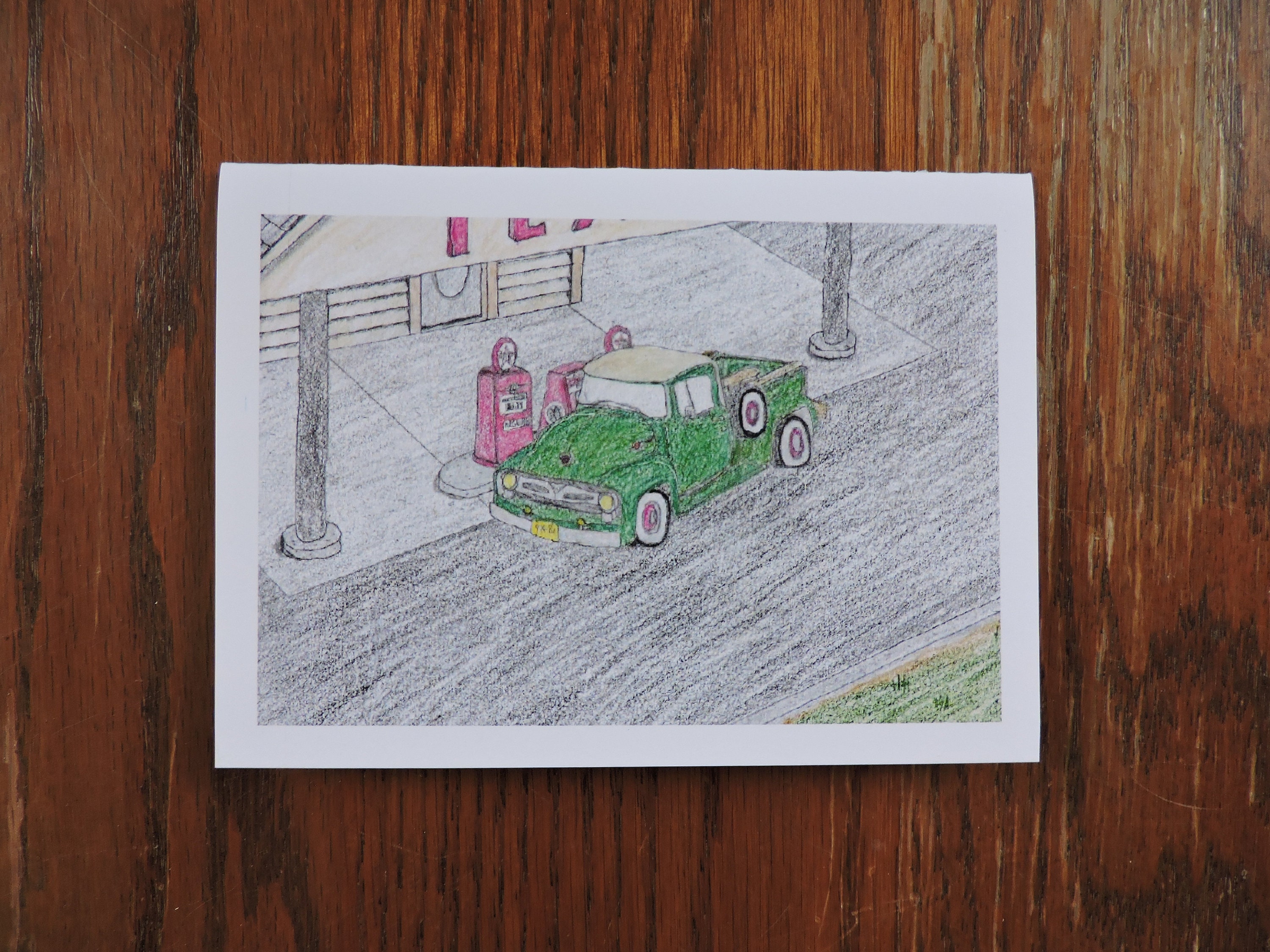 Vintage Farm Trucks and Tractors Greeting Cards, 4 Printed Colored ...