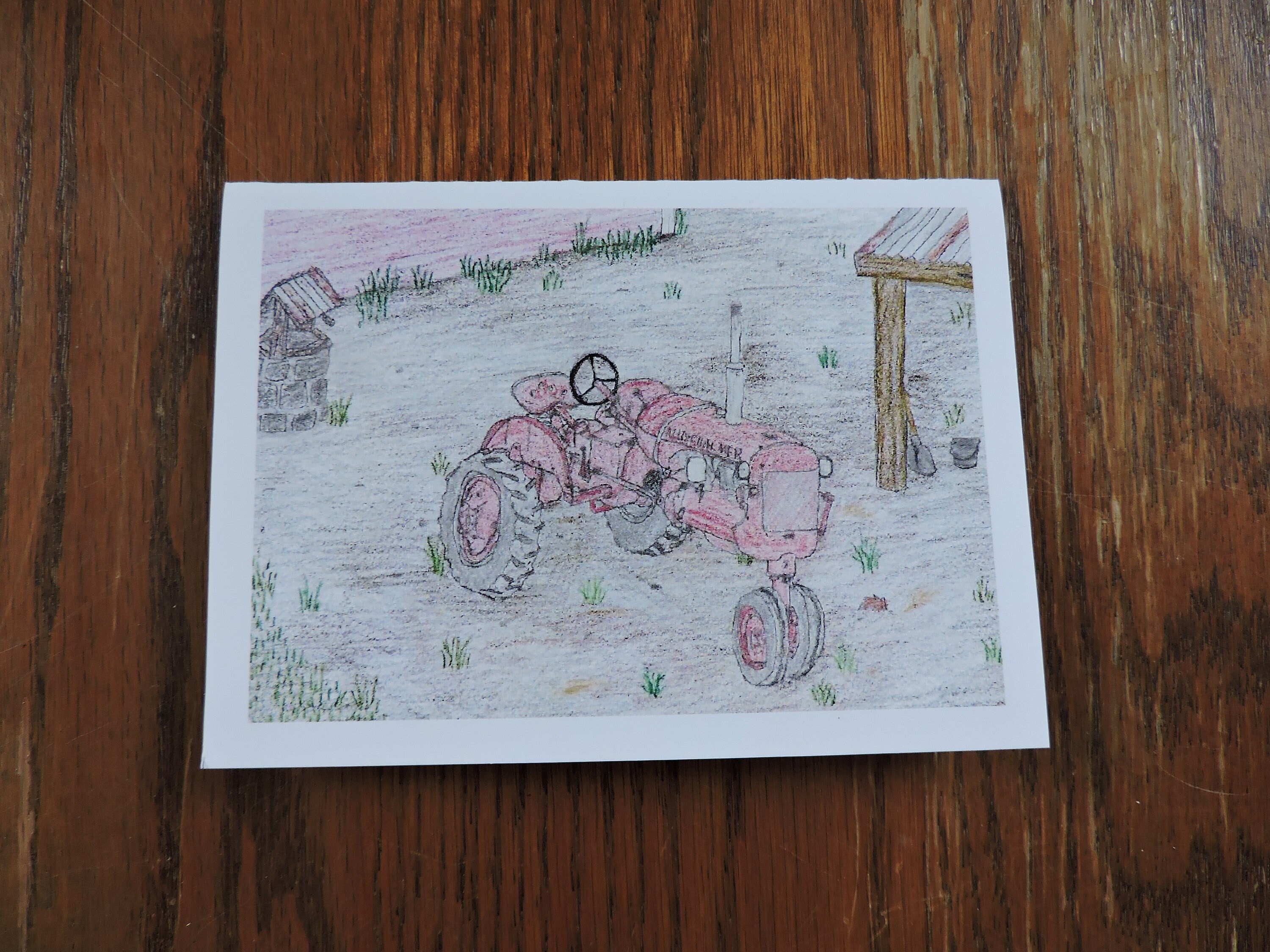 Vintage Farm Trucks and Tractors Greeting Cards, 4 Printed Colored ...