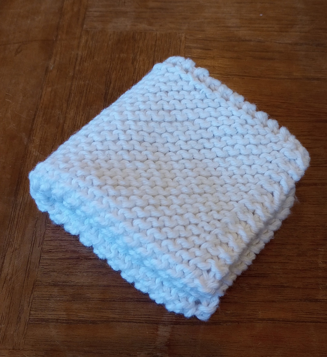 Dish Cloth, Handmade With Care, Solid White, 100% Cotton, Knitted - Etsy