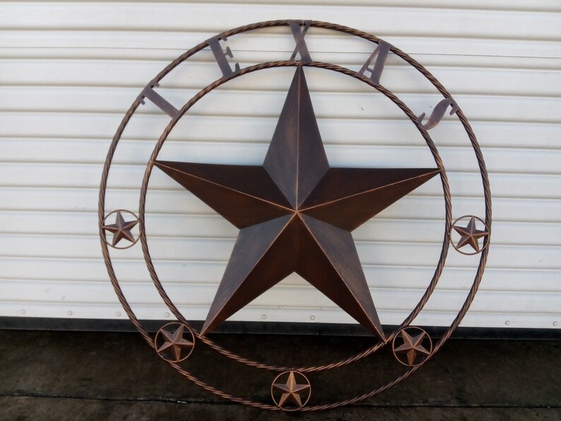 40 Texas Barn Star Lone Star With Twisted Rope Ring - Etsy