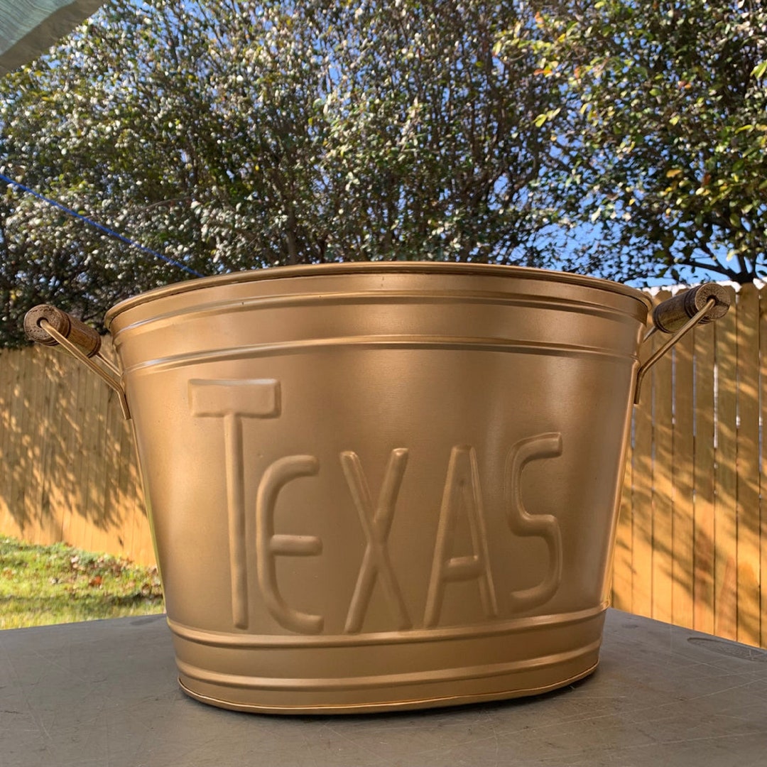 TEXAS TUB BUCKETS Flower Garden Drink Fireplace Western Home Decor Tubs ...