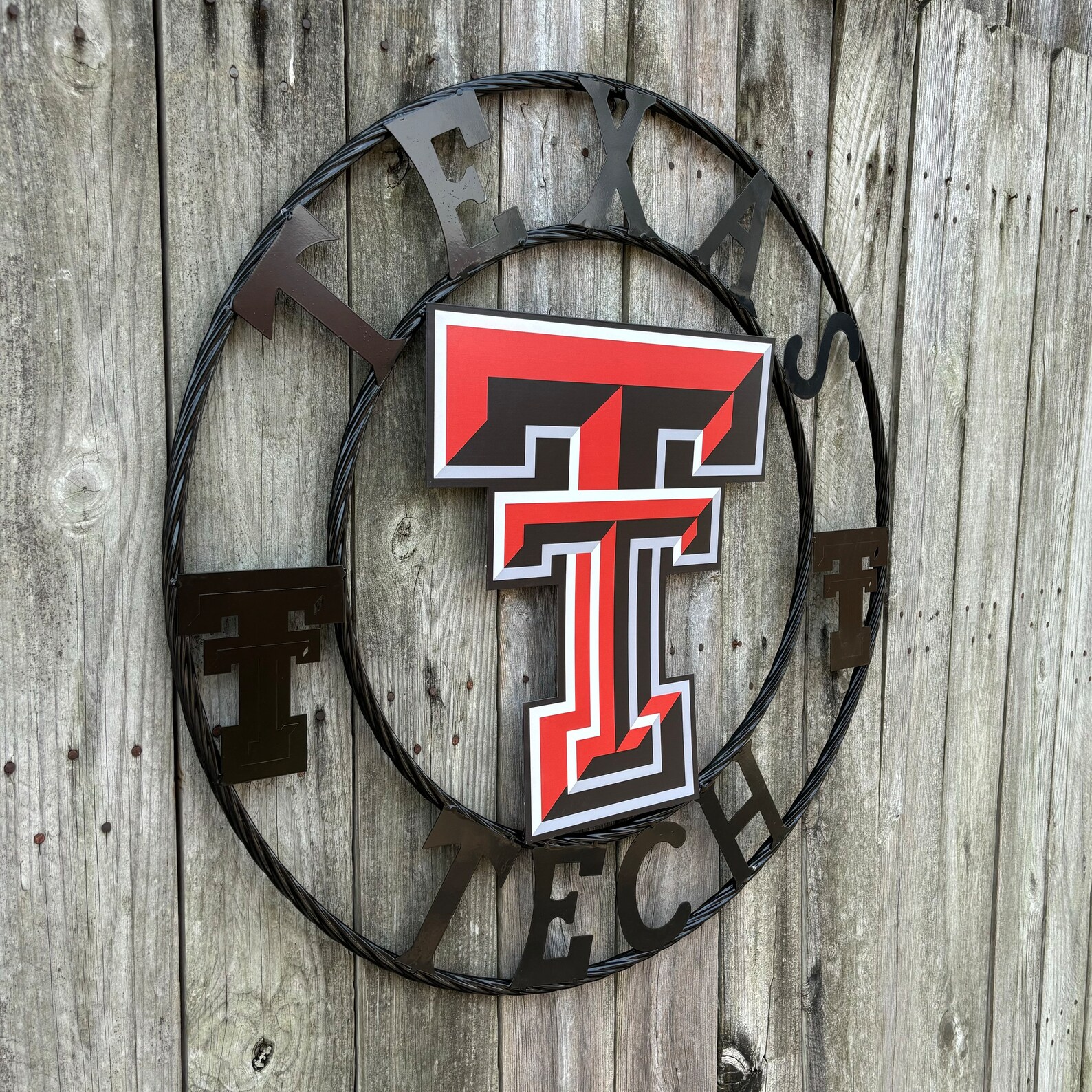 18",24",32" TEXAS Tech Custom Metal Vintage Craft Sign Western Home ...
