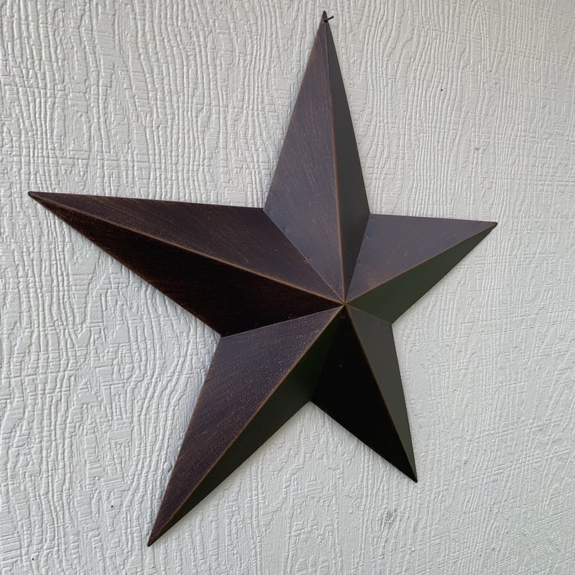24" RUSTIC BRONZE Metal Barn Star Wall Art Decor Art Western Home Decor ...
