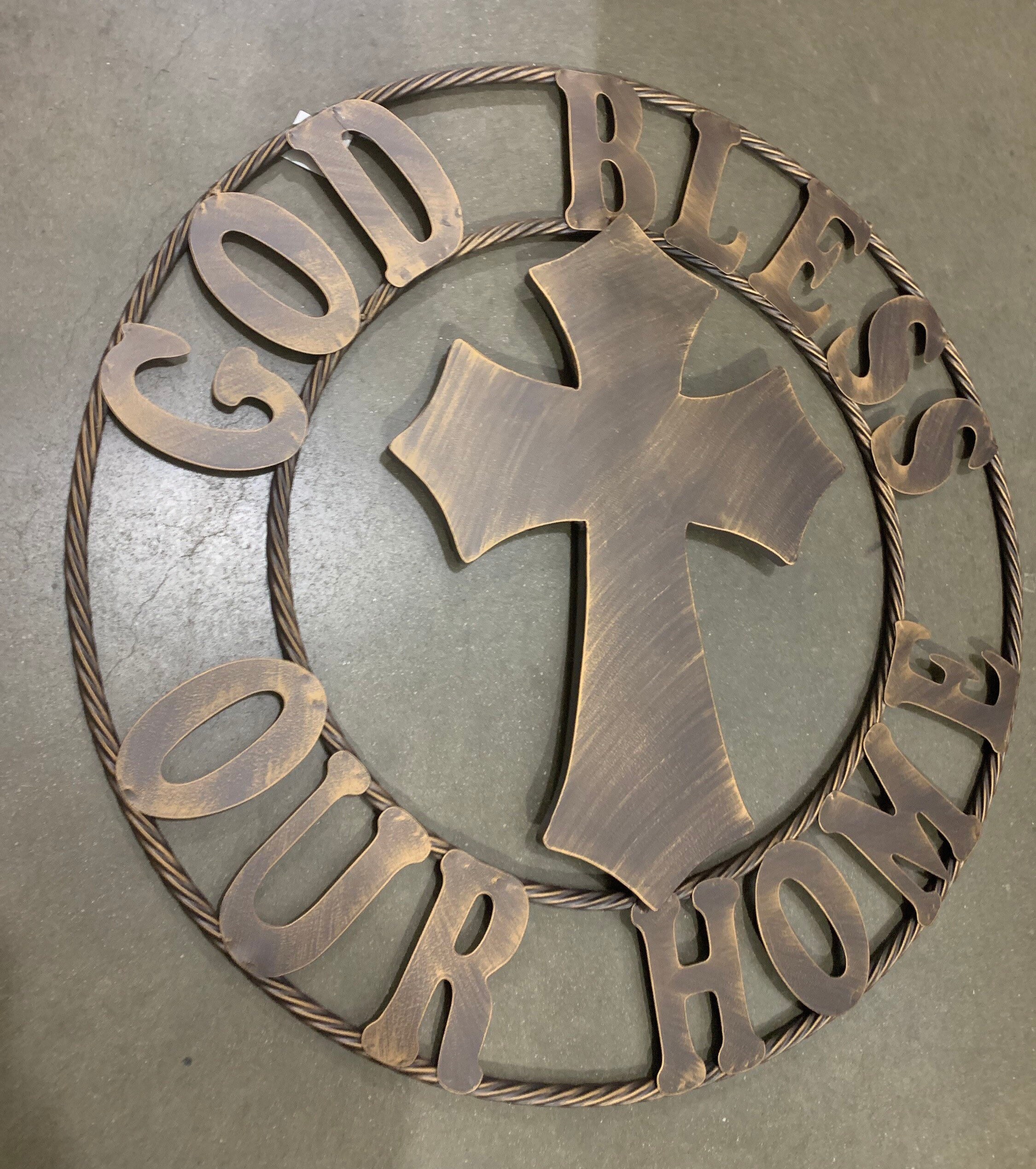 24 GOD BLESS OUR Home Cross Metal Art Wall Artwestern - Etsy UK
