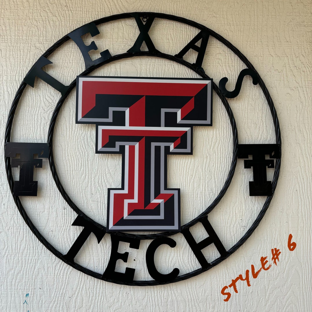 18",24",32" TEXAS Tech Custom Metal Vintage Craft Sign Western Home ...