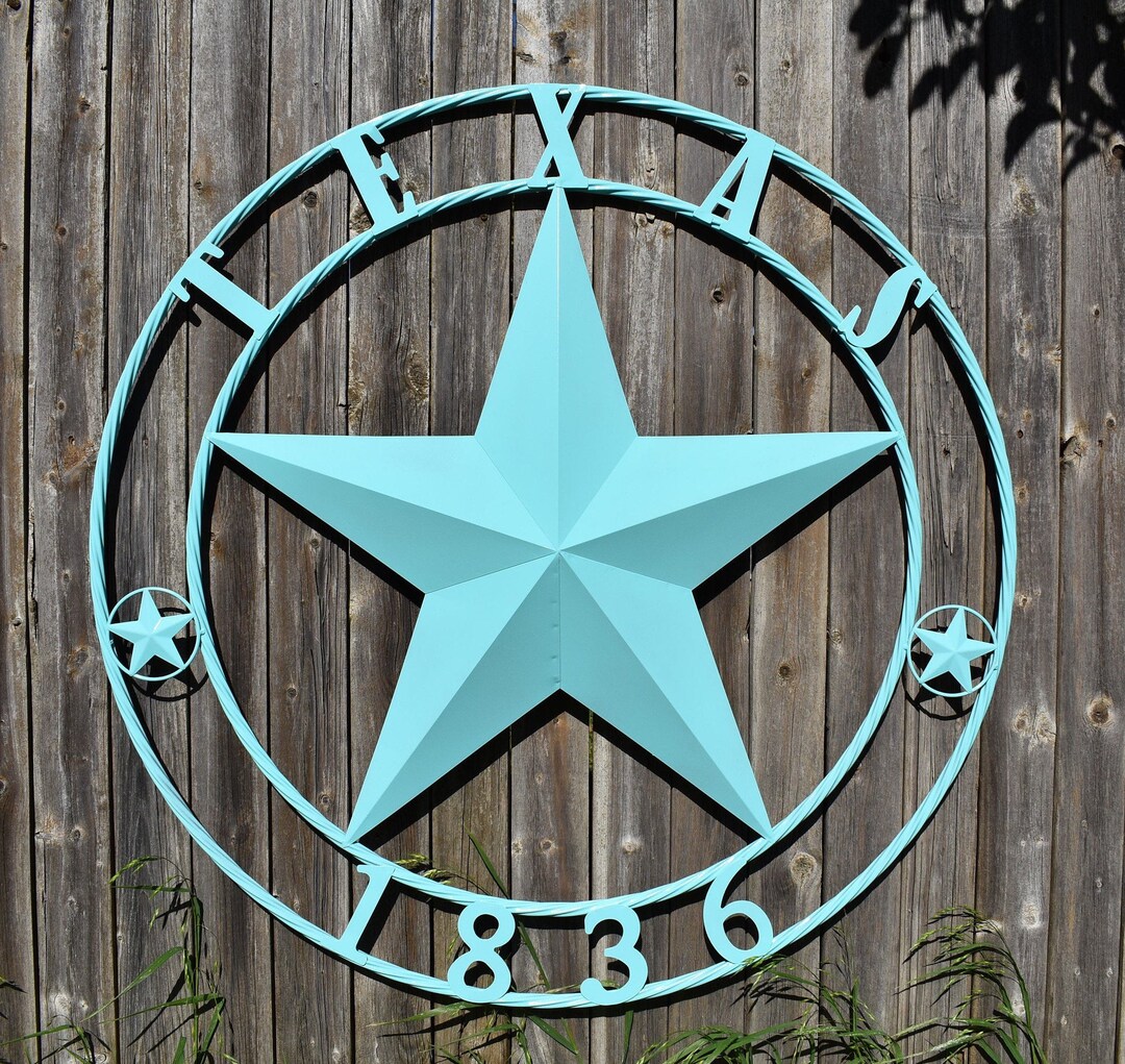 24", 32", 36" TEXAS 1836 Barn Lone Star With Twisted Rope Ring Design ...