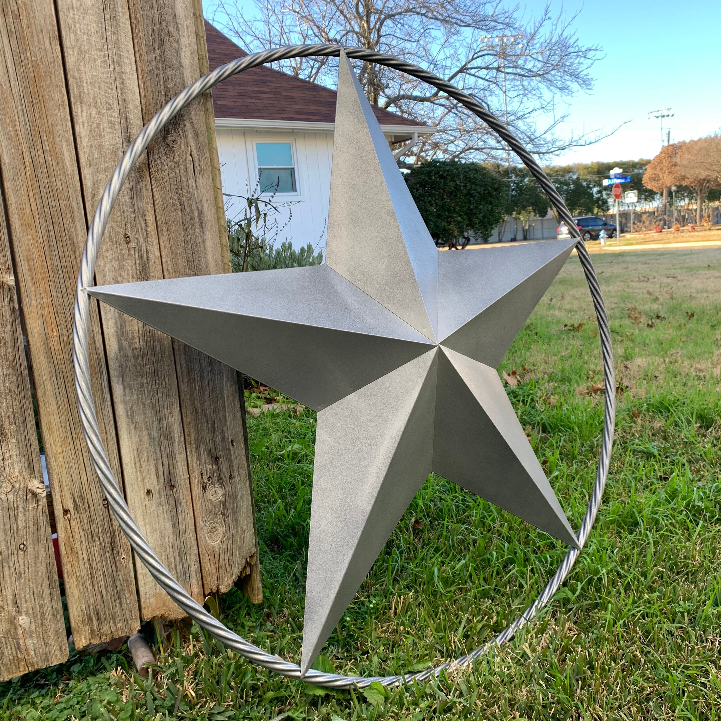 12",16", 24", 32",34",36",38" RUSTIC GREY Metal Barn Star Hand Painted ...