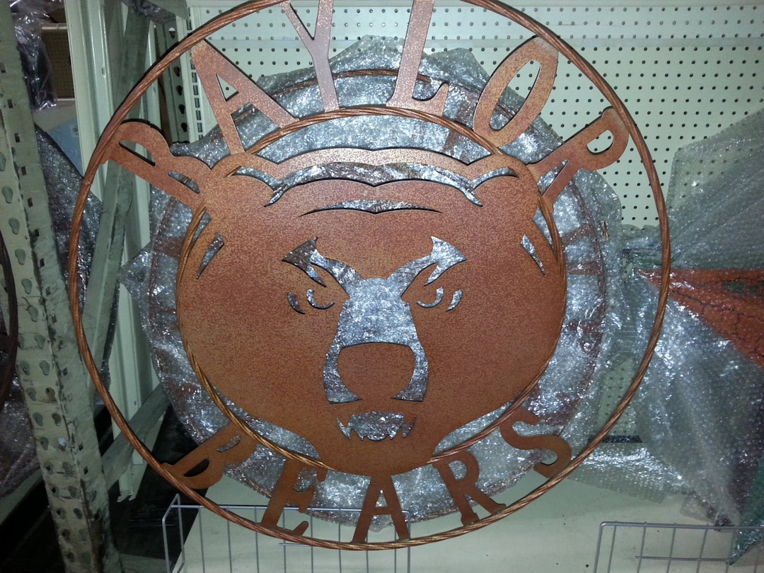 36" BEARS Custom Vintage Metal Craft Sign Wall Art Western Home Decor ...
