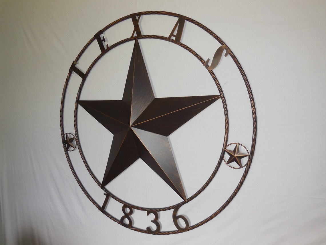 40 1836 Texas Barn Star Lone Star With Twisted Rope Ring | Etsy