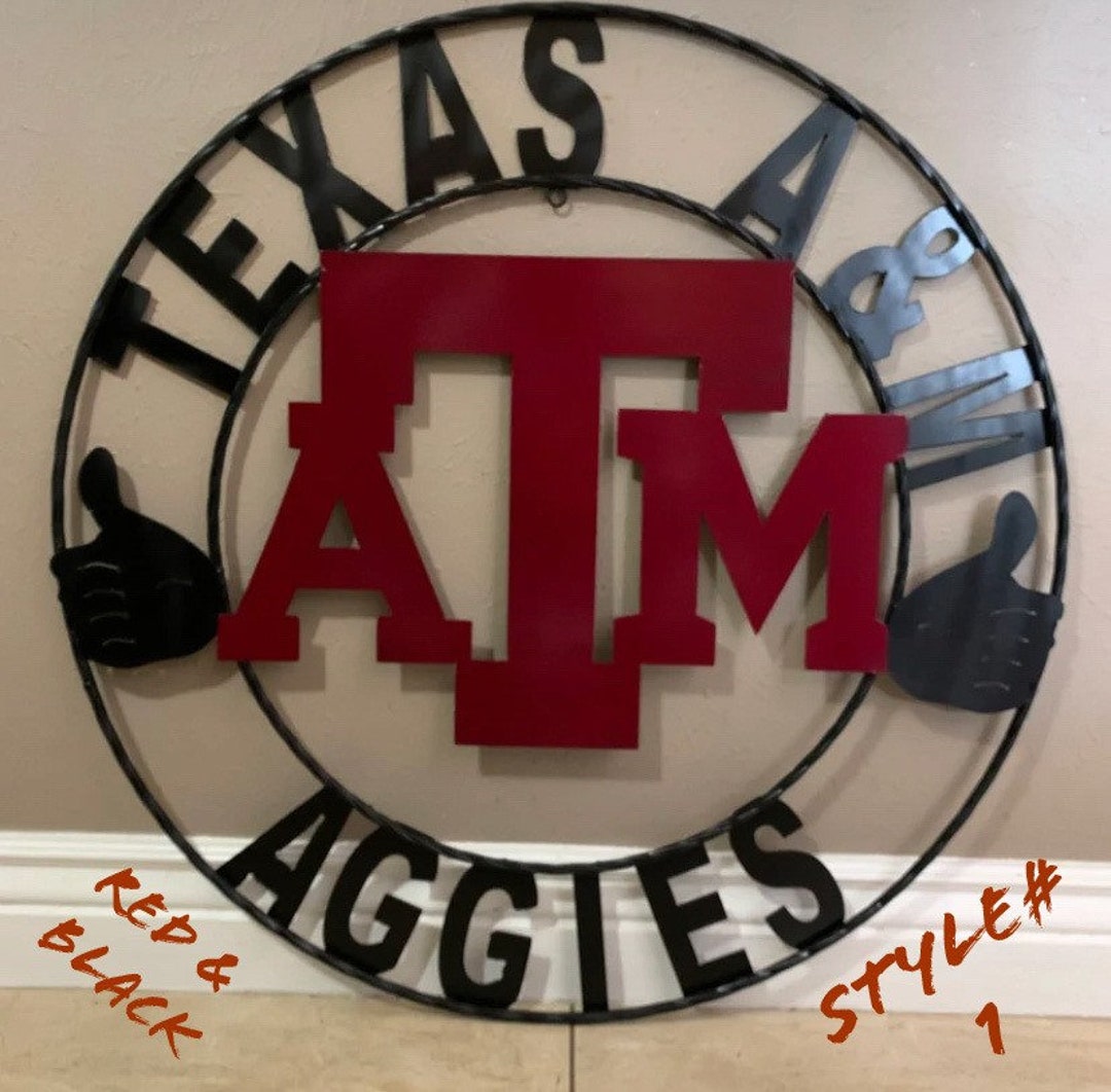 TEXAS A&M Aggies Gigem Aggies Custom Metal Vintage Craft Team Sign ...