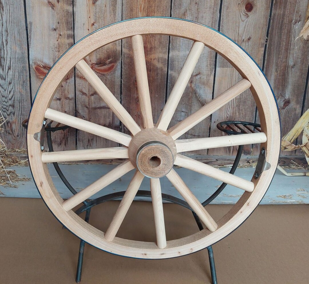 DECORATIVE Wooden WAGON Wheel Raw & Unfinished Western Home Decor Ranch ...
