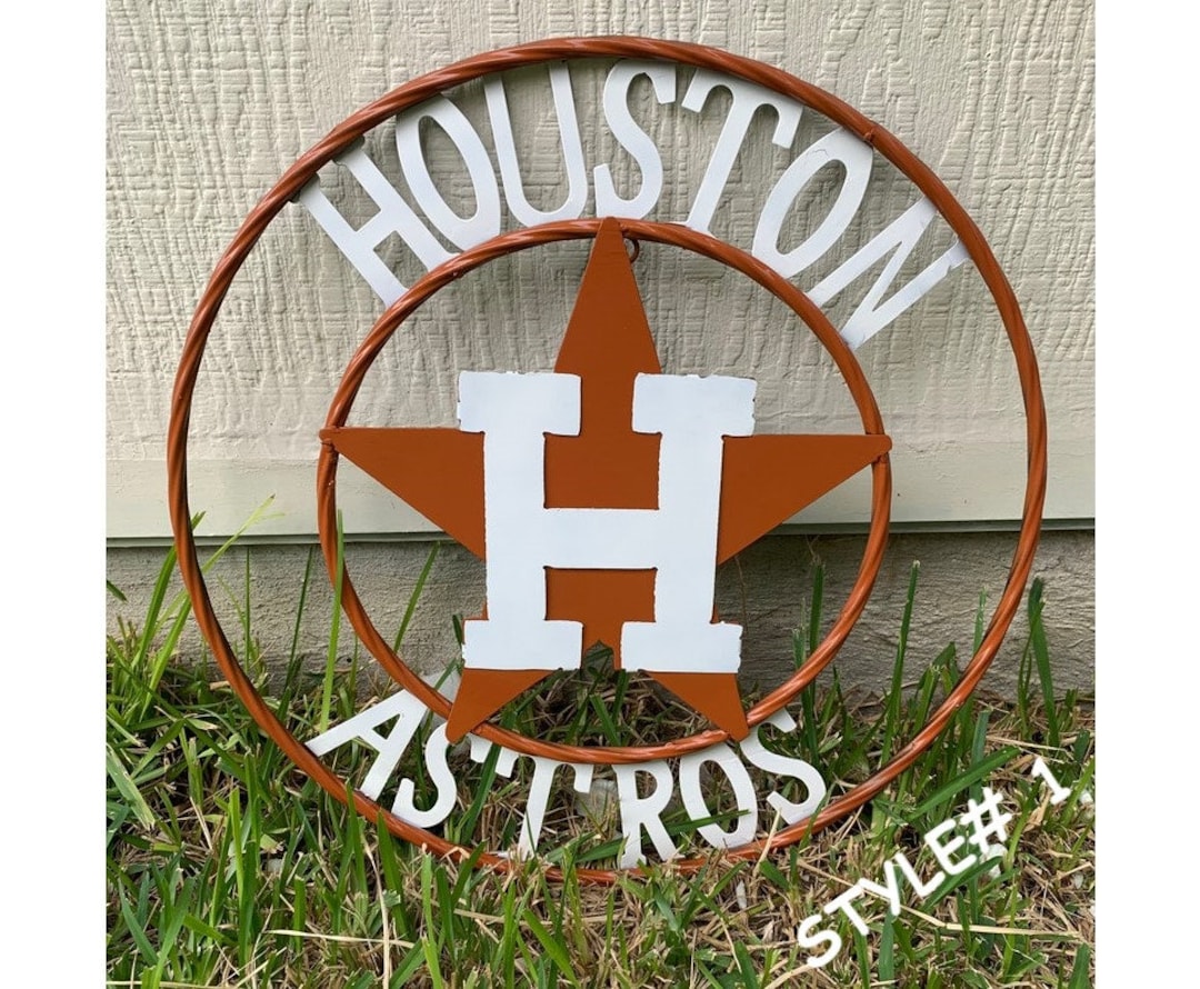 HOUSTON Custom Metal Vintage Craft Sign Wall Team Art Western Home ...