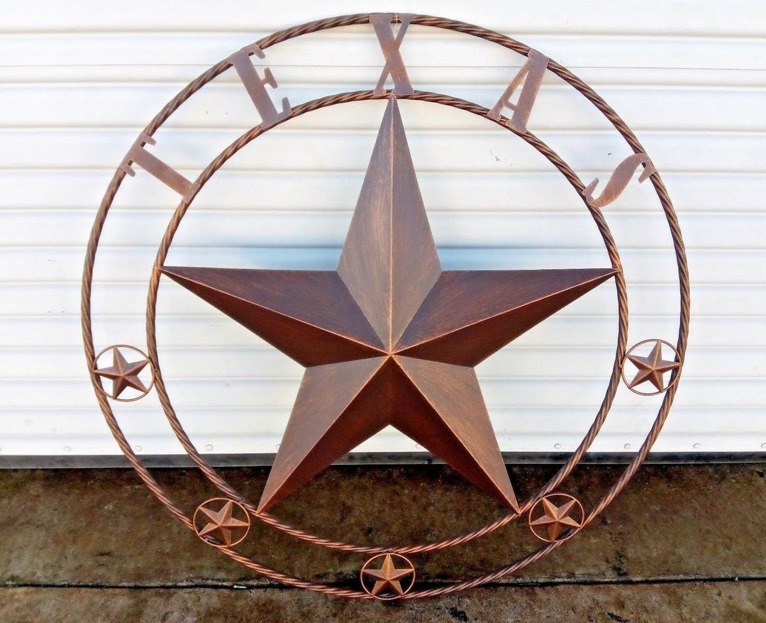 40" Texas Barn Star Lone Star With Twisted Rope Ring Design Western ...