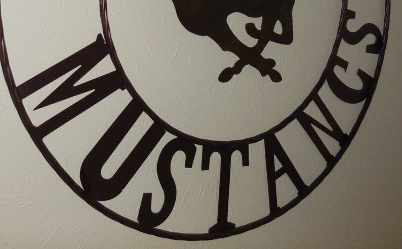 SMU MUSTANGS Custom Metal Vintage Craft Sign Wall Art Team Sign Western ...