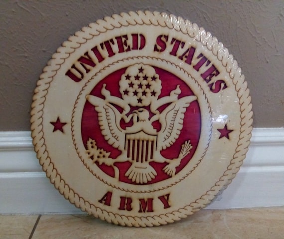 12 USA Military Wooden Wall Art Hand Carved Western Home | Etsy