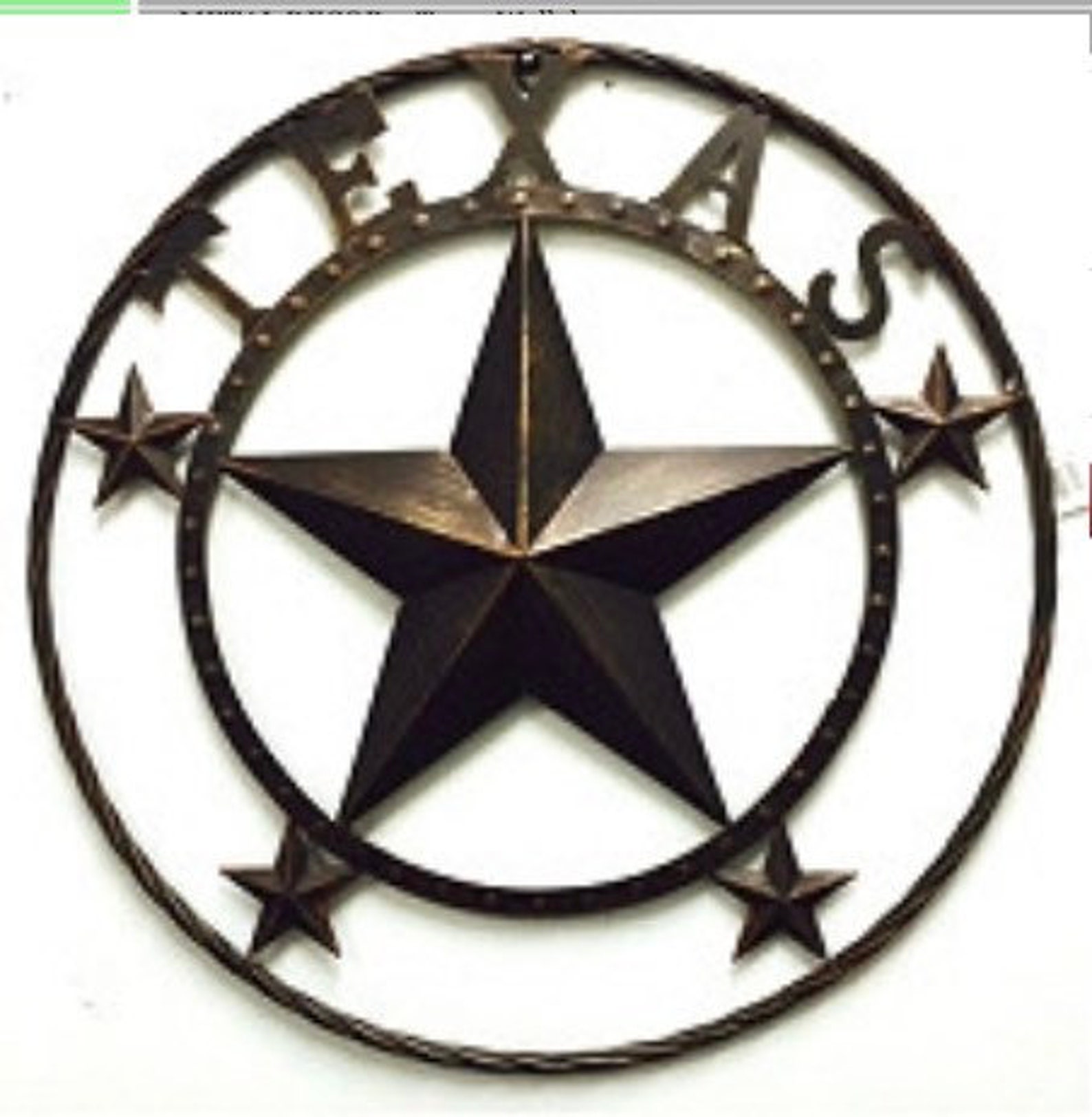 24 TEXAS Barn Lone Star With Twisted Outer Rope Ring & - Etsy