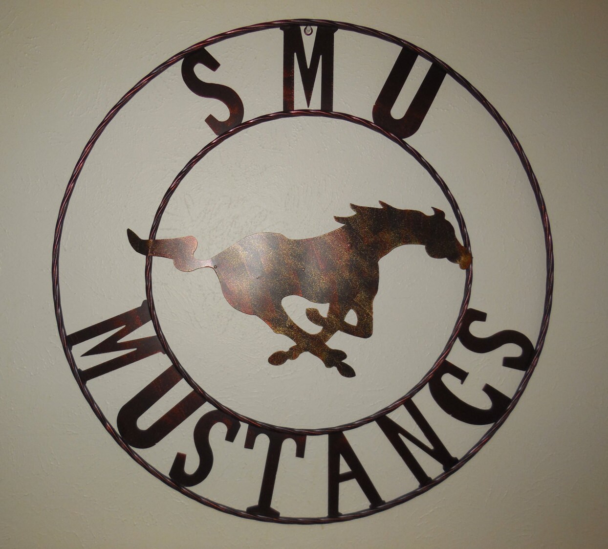 SMU MUSTANGS Custom Metal Vintage Craft Sign Wall Art Team Sign Western ...