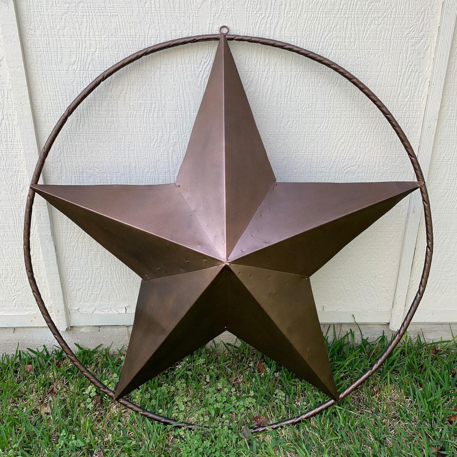 48",60",72" Barn Metal Lone Star With Twisted Rope Ring Western Home ...