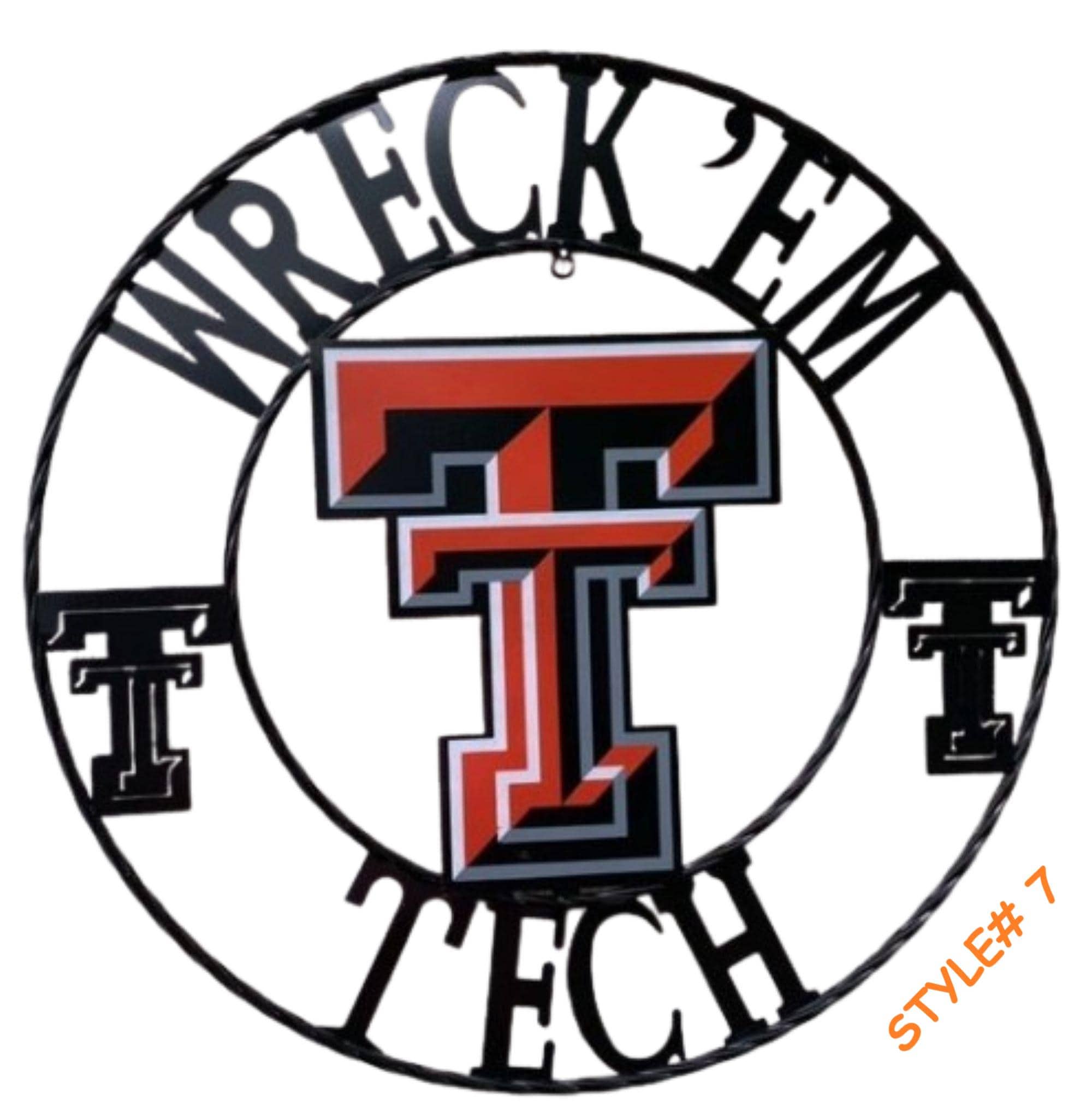 18",24",32" TEXAS Tech Custom Metal Vintage Craft Sign Western Home ...