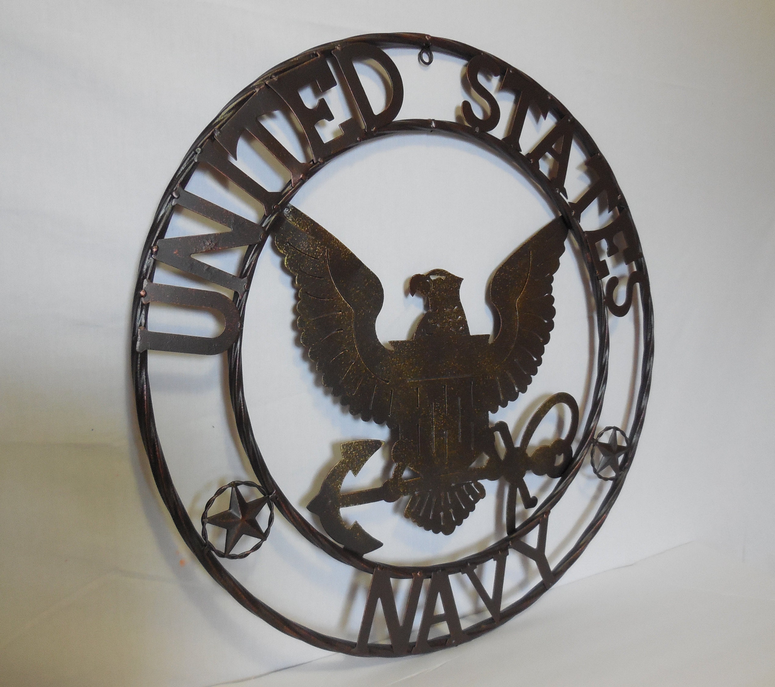 24" US NAVY Military Metal Wall Art Western Home Decor Vintage Rustic ...