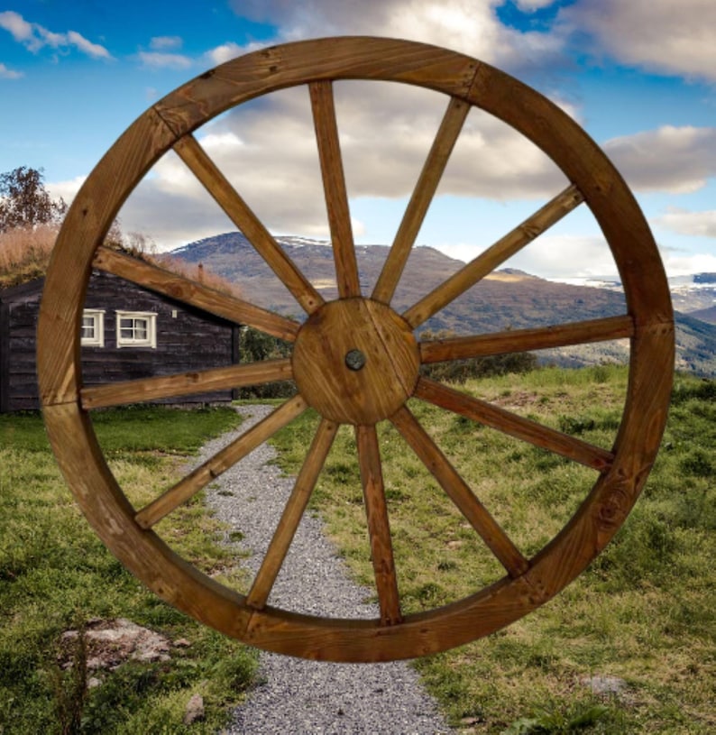 36",40",48",60",72" WAGON WHEEL Wood Barn Style Large Western Country ...